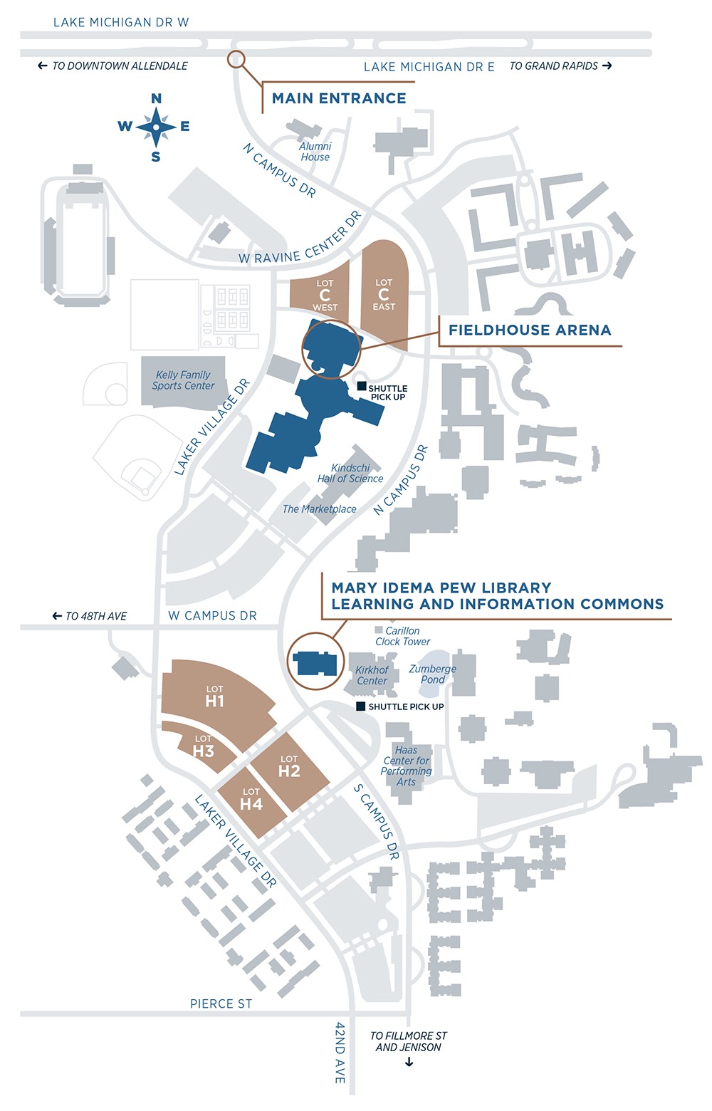 Map and Parking - Inauguration - Grand Valley State University